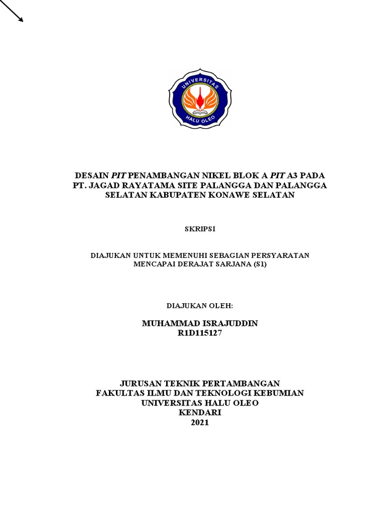 Desain Pit Nikel Blok A3 PT Jagad Rayatama | PDF