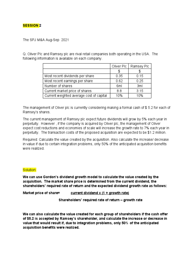 Session 1 SPJ M | Download Free PDF | Dividend | Economics