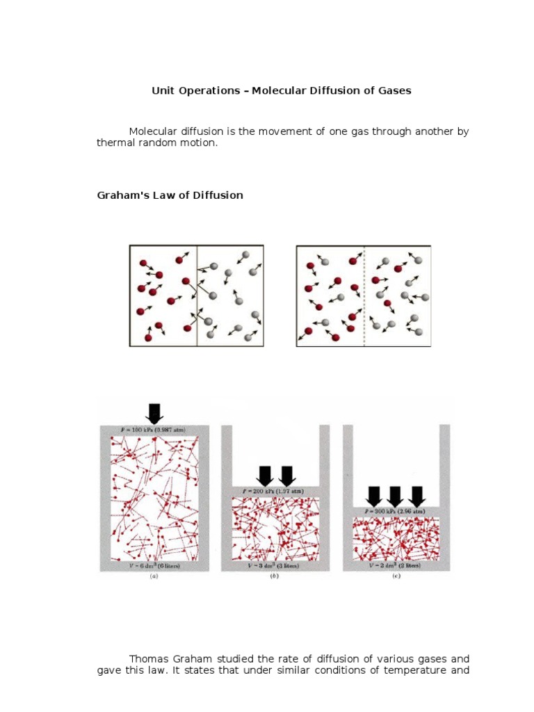 Unit Operations - Molecular Diffusion | PDF
