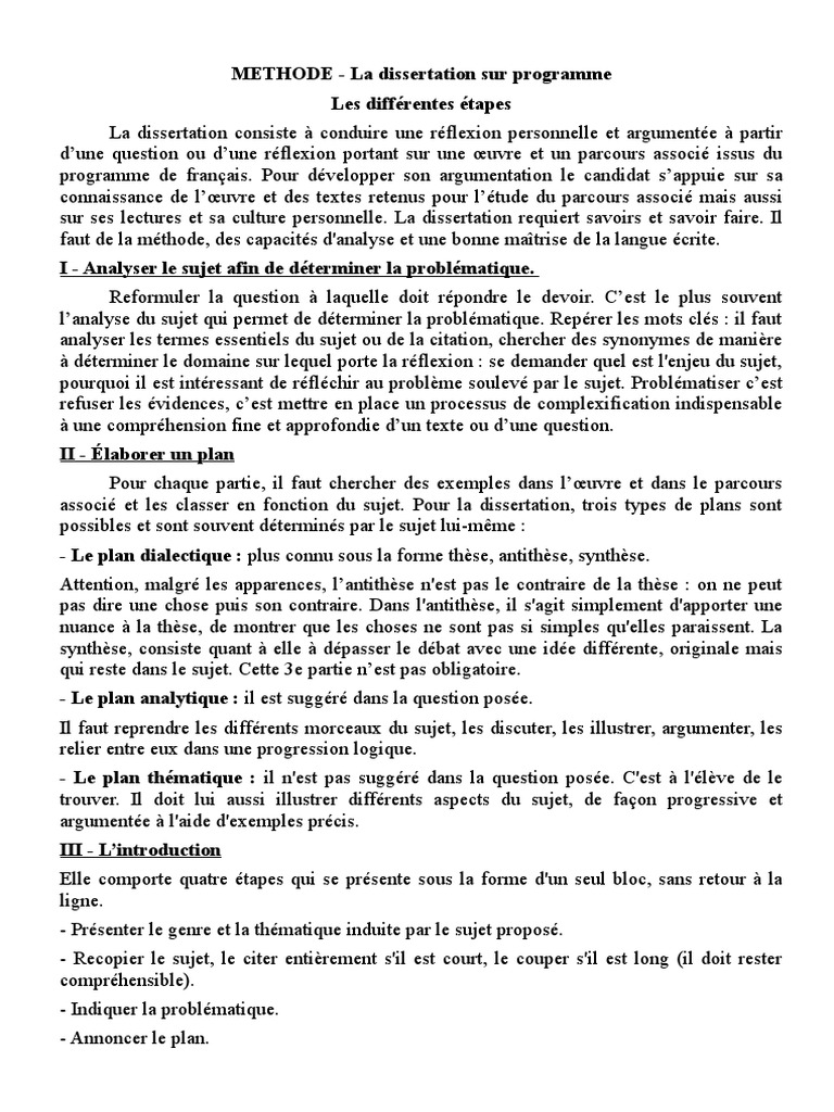 Dissertation Méthode Lycée | PDF | Méthode scientifique | Dialectique