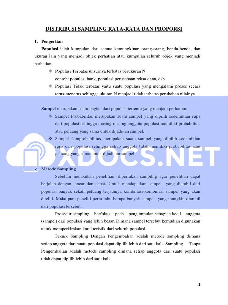Distribusi Sampling Rata-Rata dan Proporsi | PDF