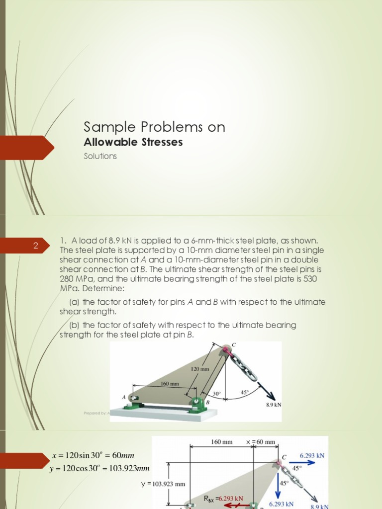 Solutions - Allowable Stresses | PDF | Stress (Mechanics) | Mechanical Engineering
