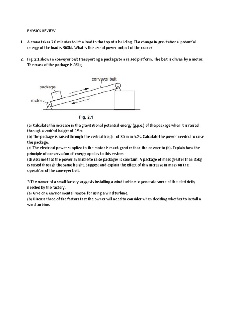 Physics Review | PDF | Jet Engine | Pump