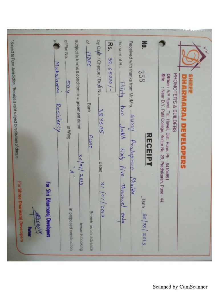 Builder Payment Receipt 1 | PDF