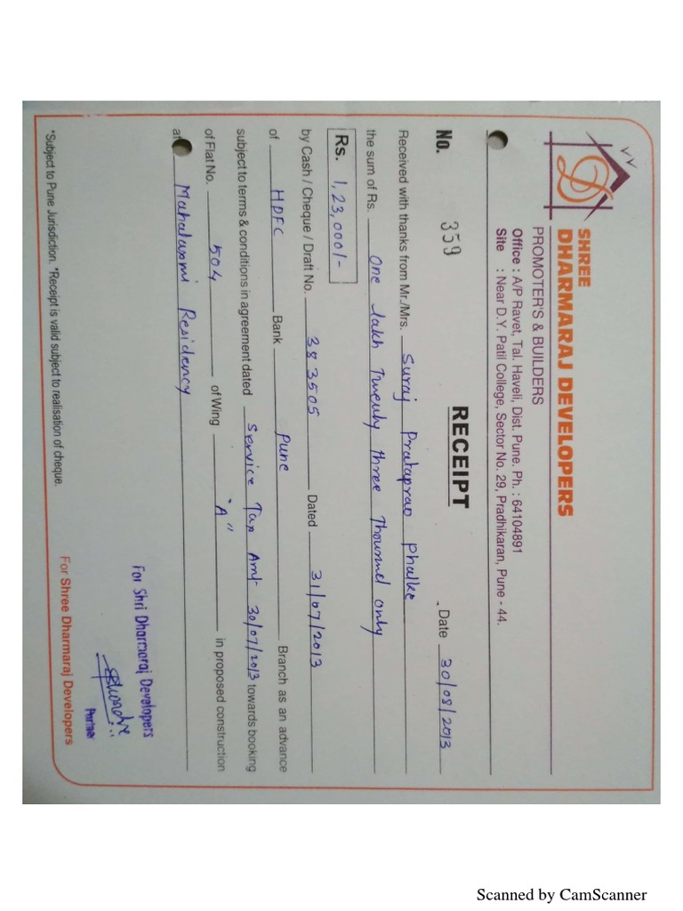 Builder Payment Receipt 2 | PDF