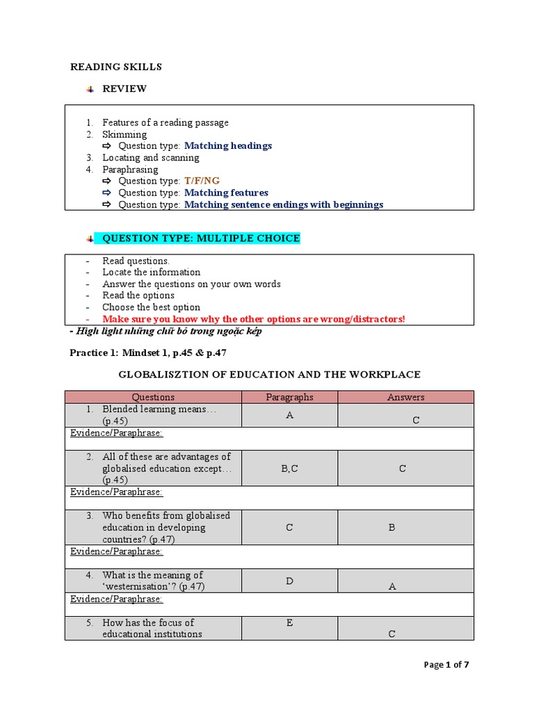 English 3 - Session 4 - Reading Skills | PDF