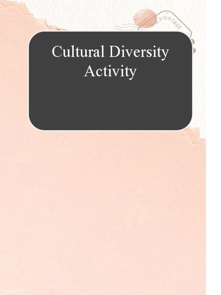 Cultural Diversity Activity | PDF | Cognition | Economies