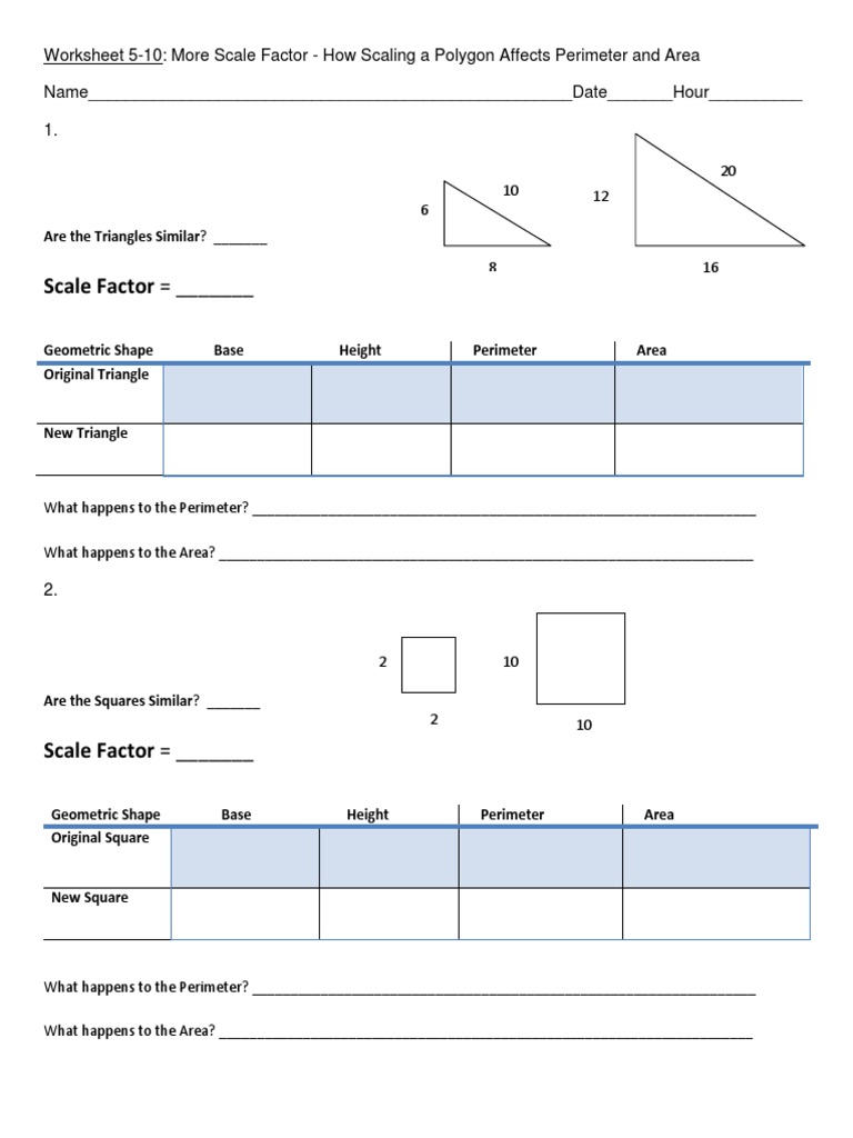 5-10 Scale Factor Perimeter and Area | PDF | Area | Mathematics