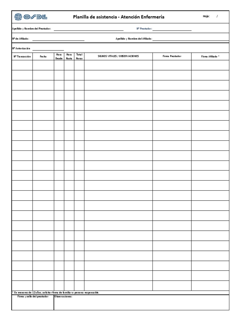 Planillas Osde | PDF