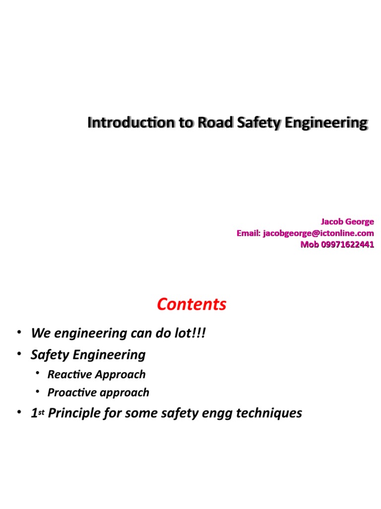 HP 1.2 Introduction To Road Safety Engineering, Application of HP IMAAP ...