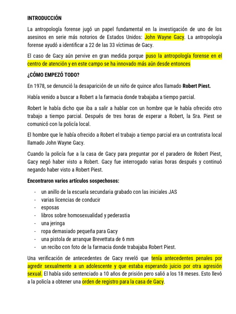 Caso de John Wayne Gacy | PDF
