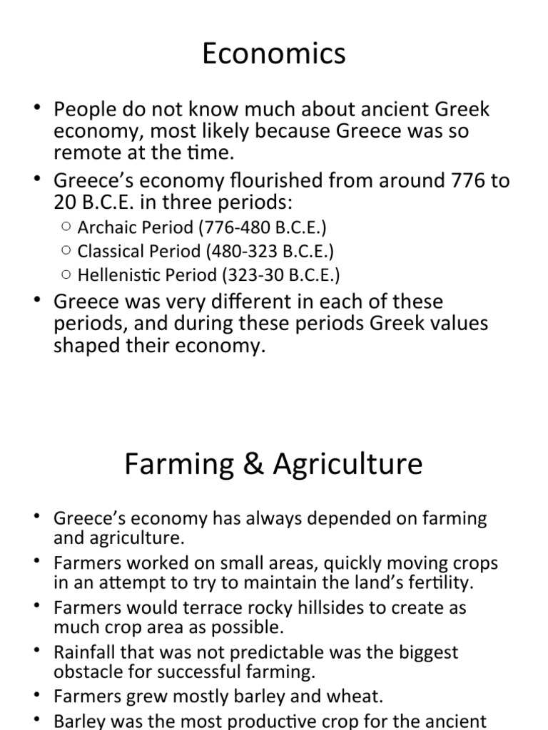 Economics in Ancient Greece | PDF | Agriculture | Trade
