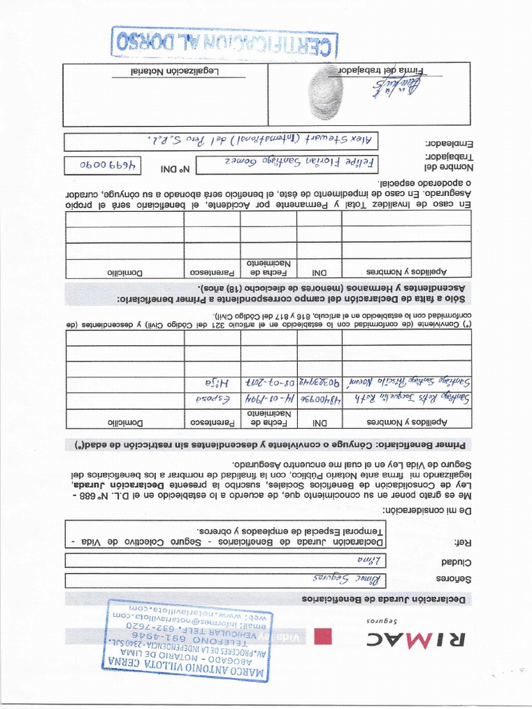 Seguro Vida Rimac Seguros | PDF