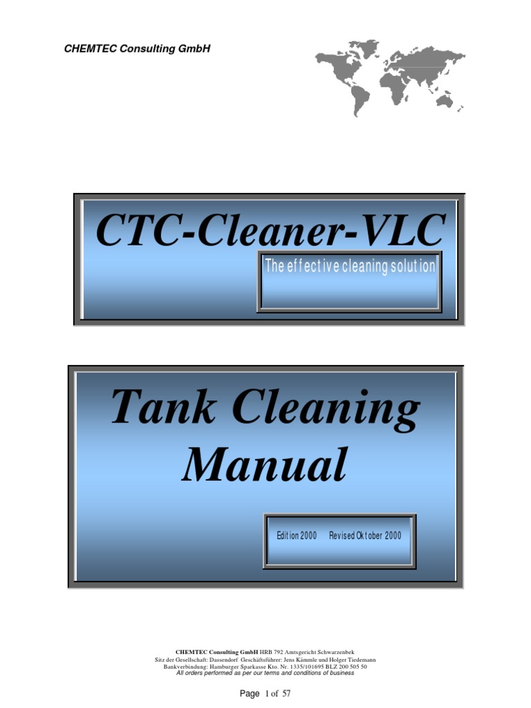Tank Cleaning Manual: Guidelines for Effective Cleaning Based on ...