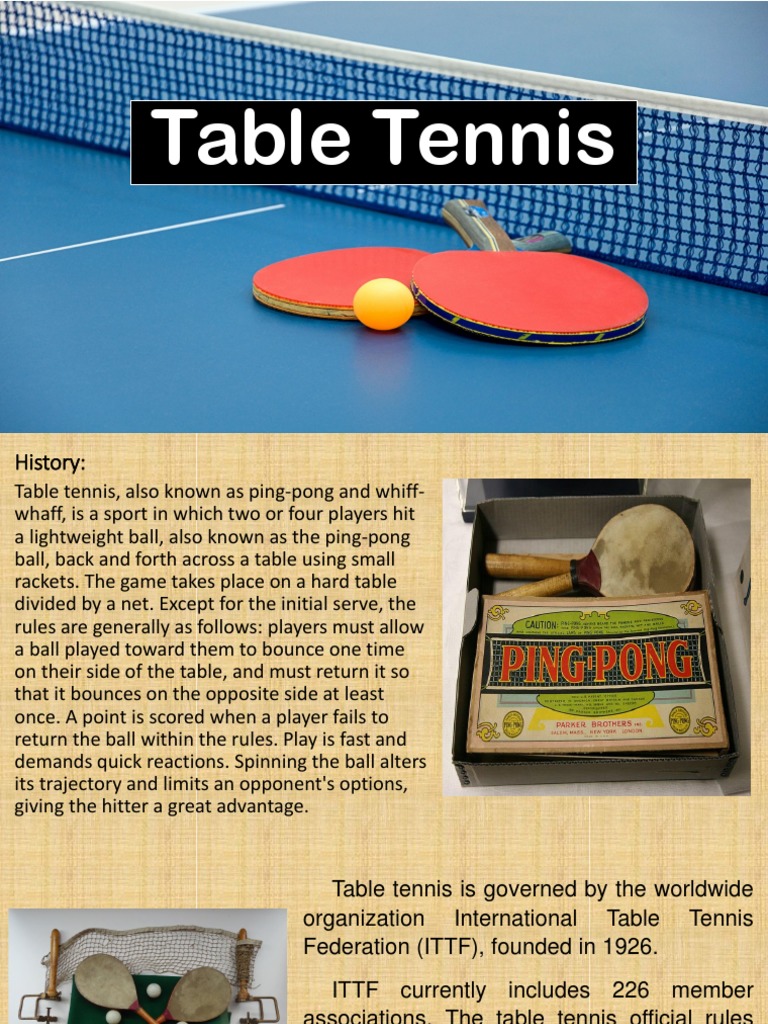 Table Tennis History | PDF | Table Tennis | Leisure