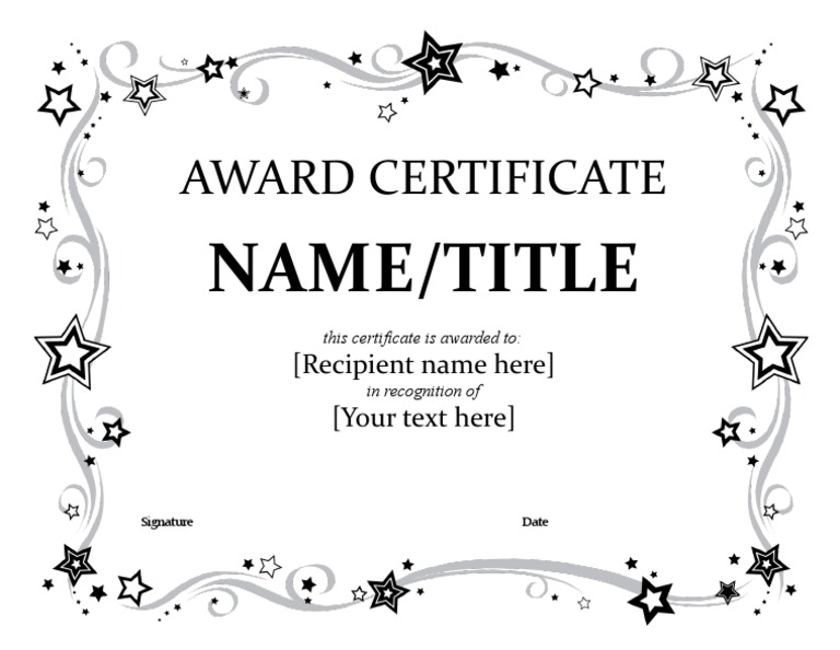Award Certificate Template | PDF