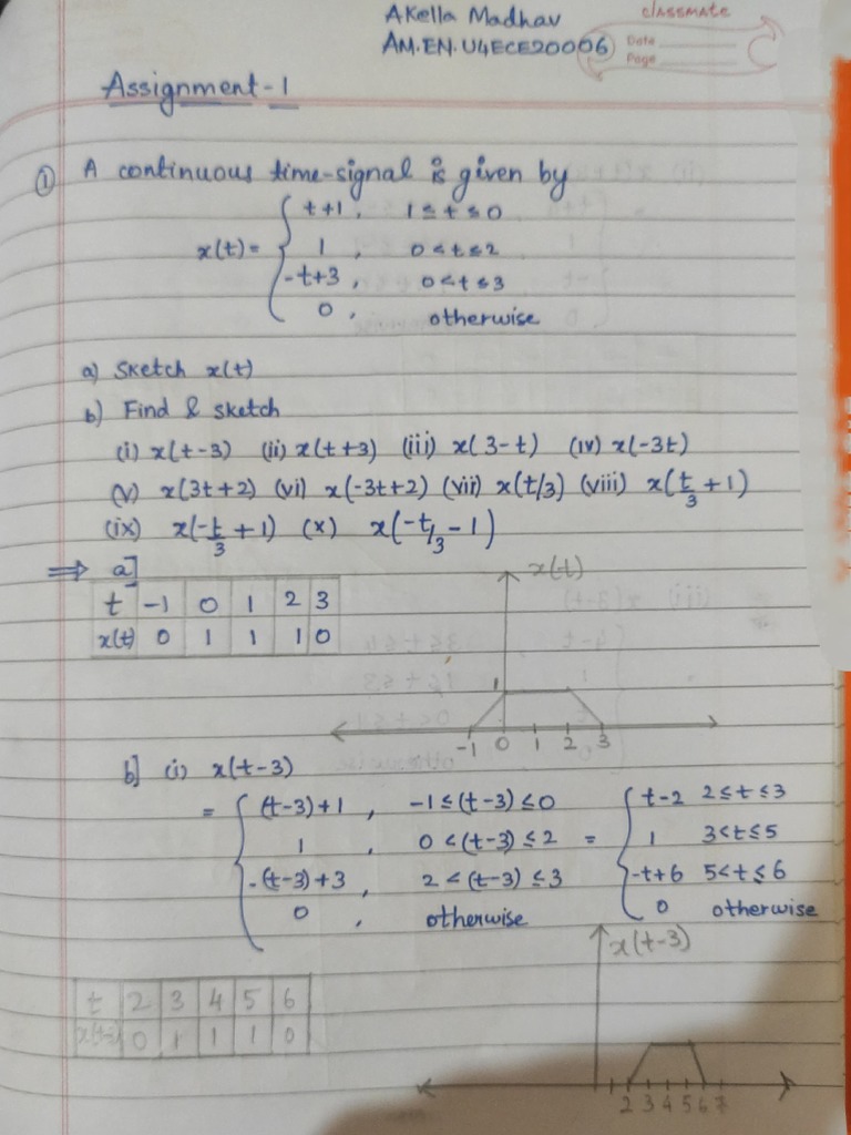 Signals and Systems Assignment 1 | Download Free PDF | Triangle ...