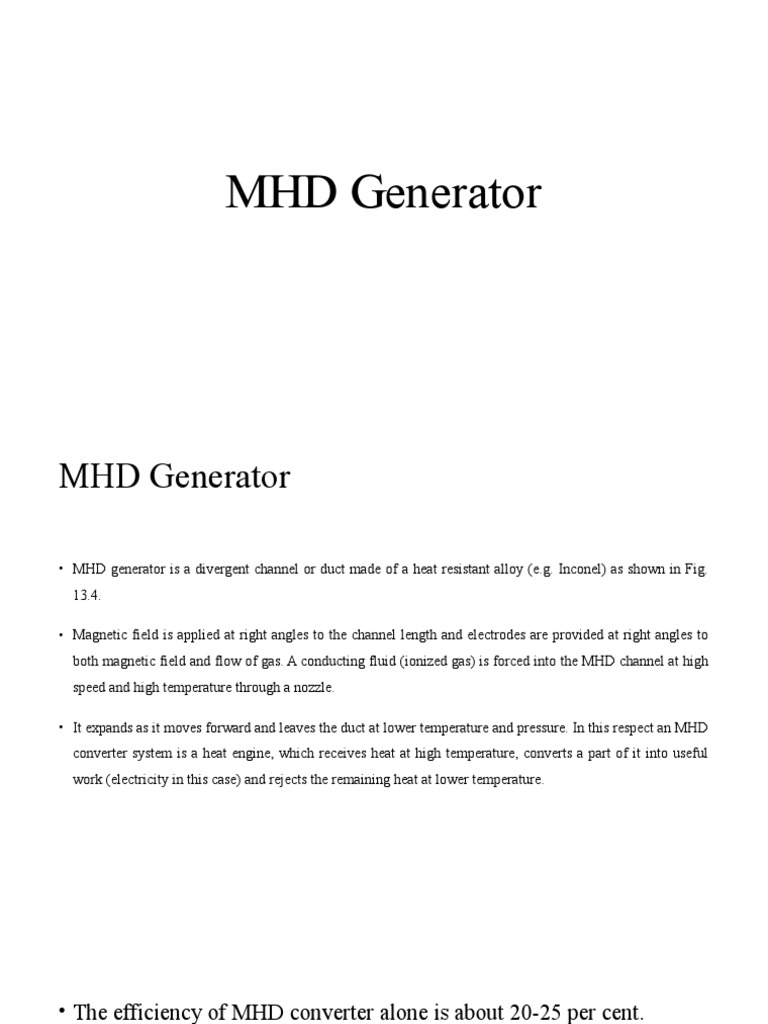 MHD 02 | PDF | Magnetohydrodynamics | Electric Generator