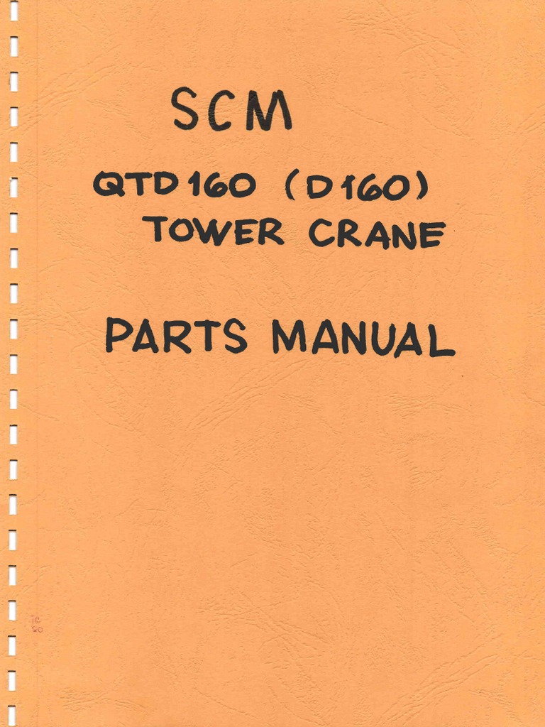SCM QTD 160 Tower Crane Parts Manual | PDF