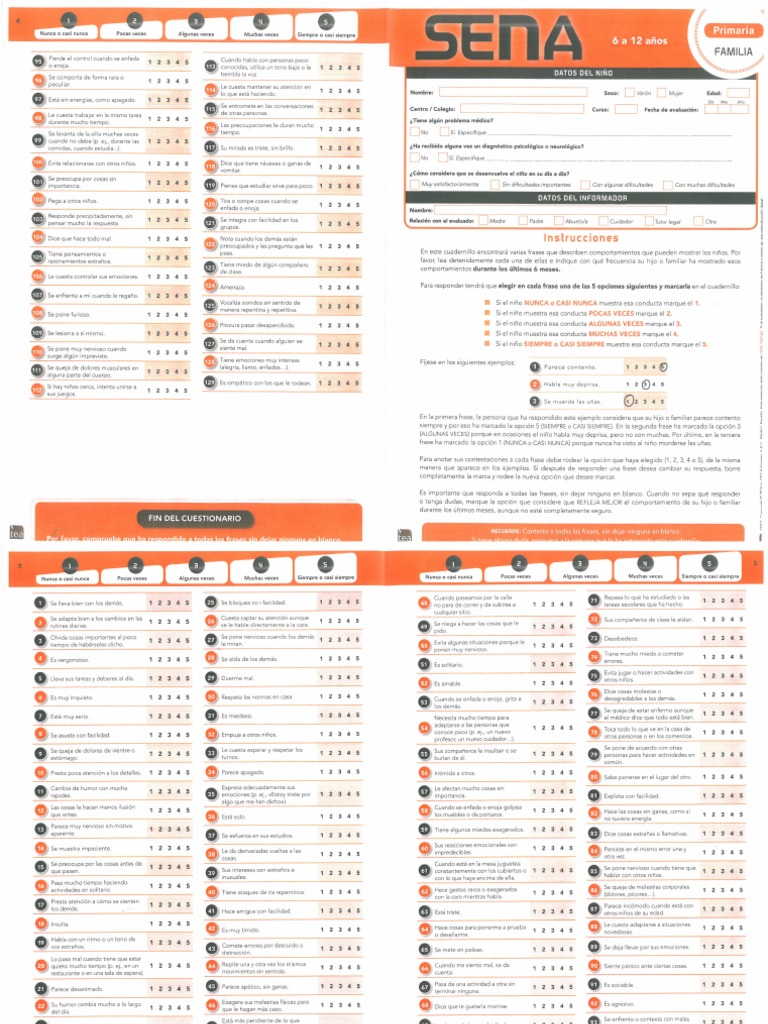 SENA 6 A 12 Años - Familia | PDF