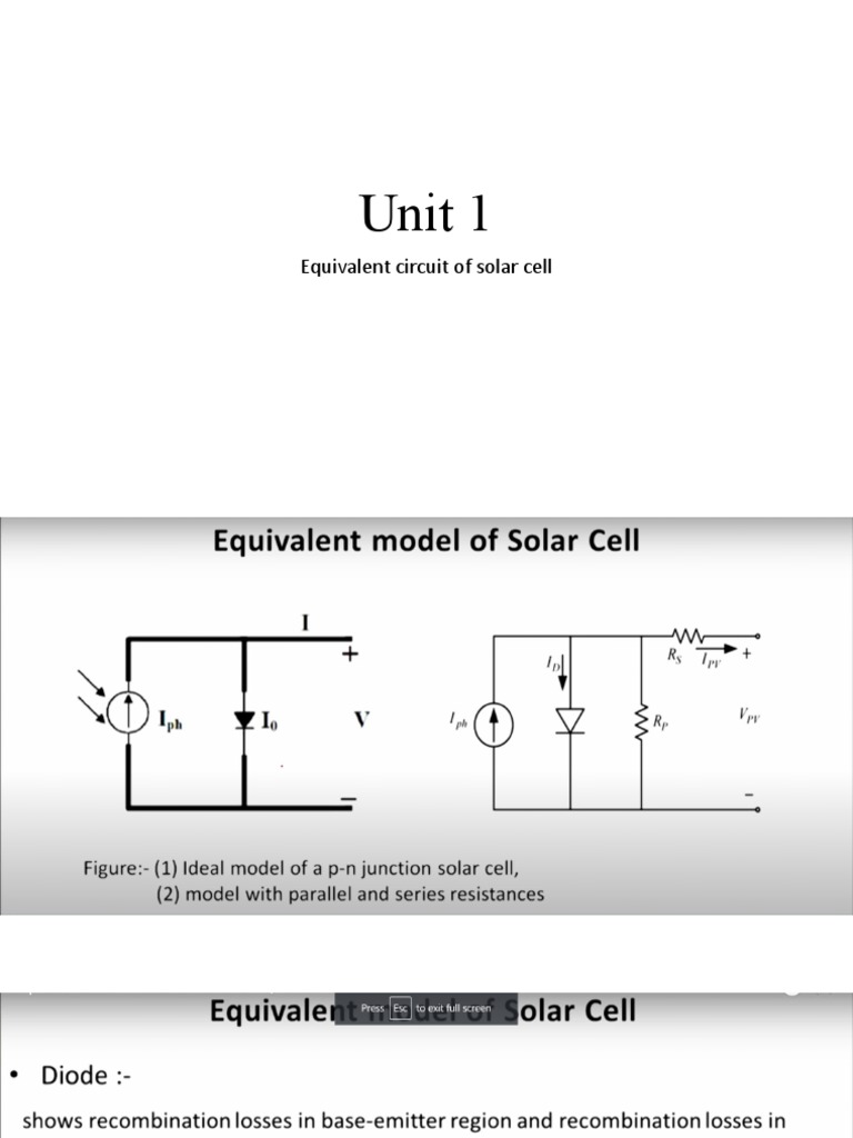 Equivalent Circuit of Solar Cell | PDF