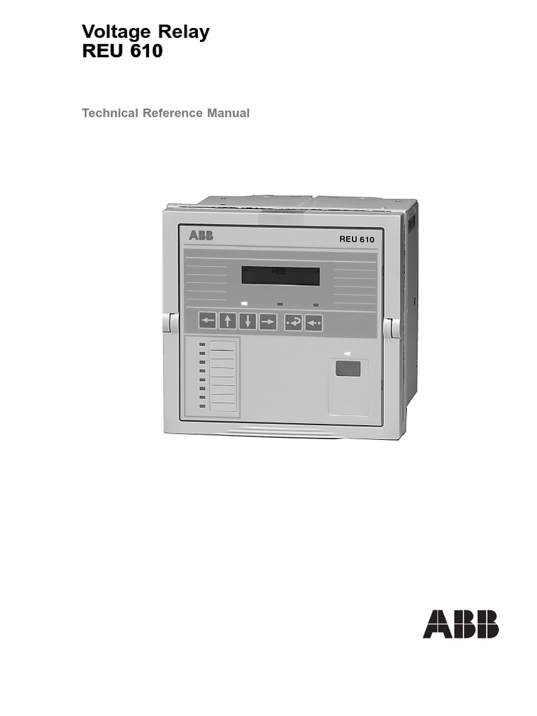 Voltage Relay REU 610 REU 610: Technical Reference Manual | PDF | Relay ...
