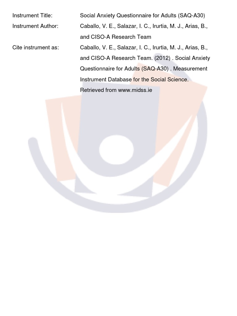 Social Anxiety For Adult | PDF | Anxiety | Psychological Concepts