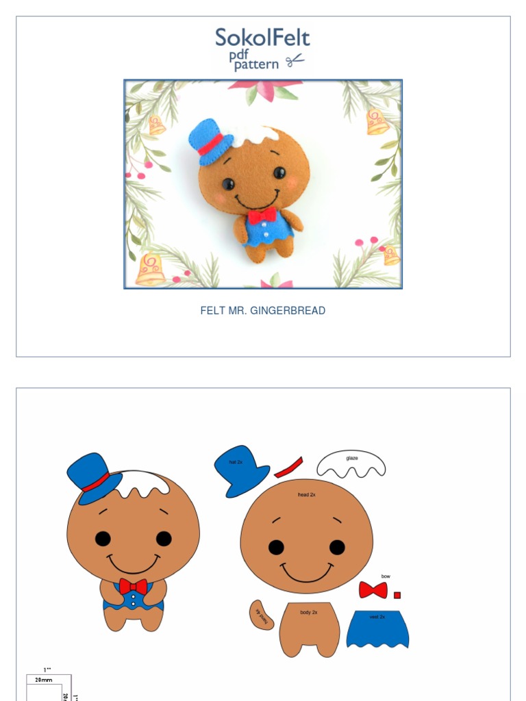 Felt Mr. Gingerbread Craft Guide | PDF | Wellness