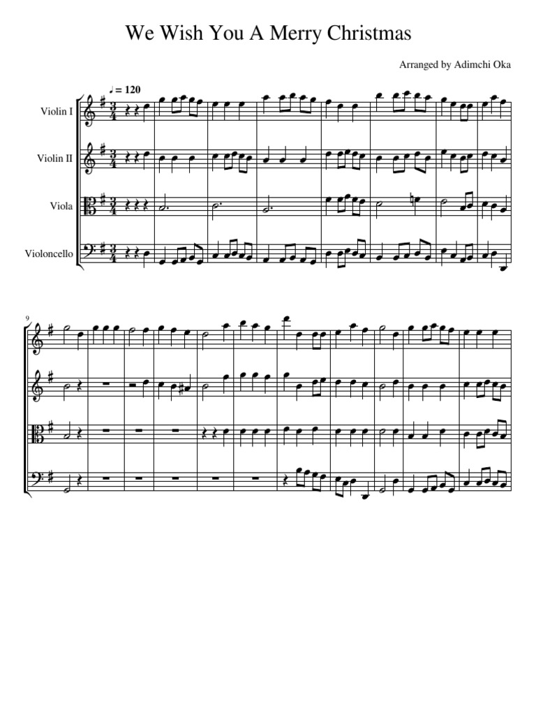 "We Wish You A Merry Christmas Score" | PDF | Bowed Instruments ...