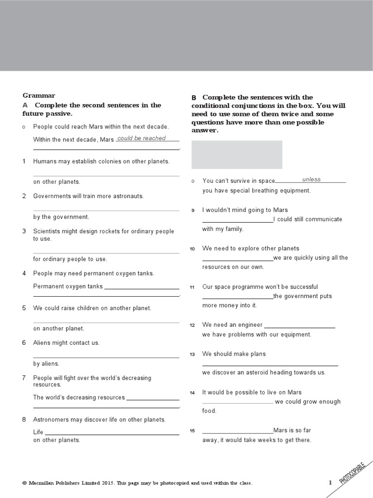 Unit 2: Grammar and Vocabulary Test A: Advanced | PDF ...