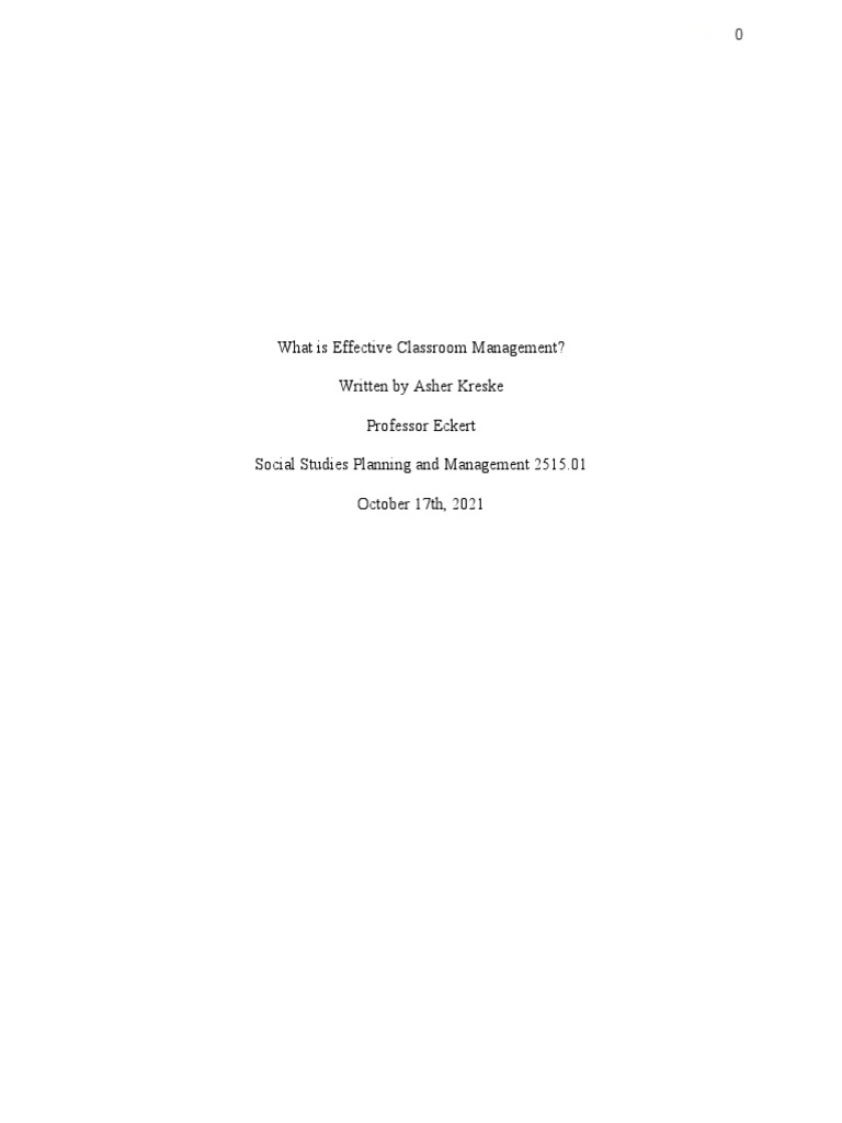 Thesis Paper | PDF | Classroom Management | Teachers