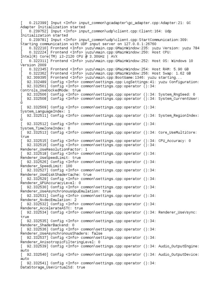 Yuzu Log | PDF | Computing Platforms | Operating System Families