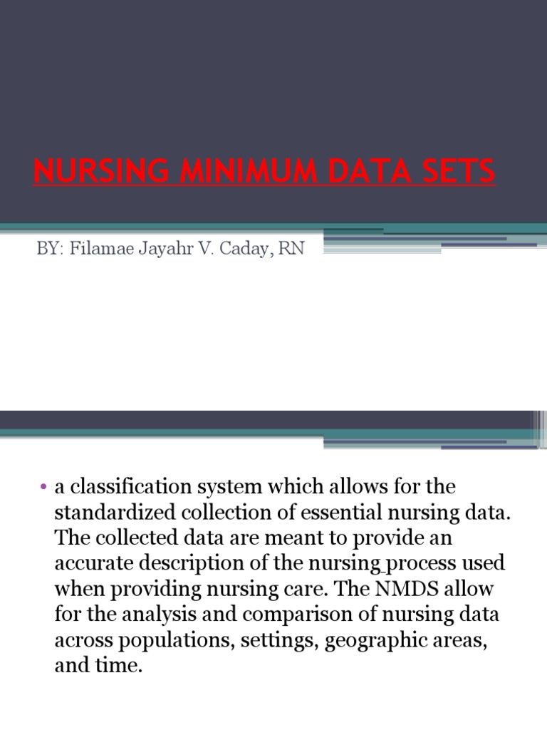 Nursing Minimum Data Sets | PDF