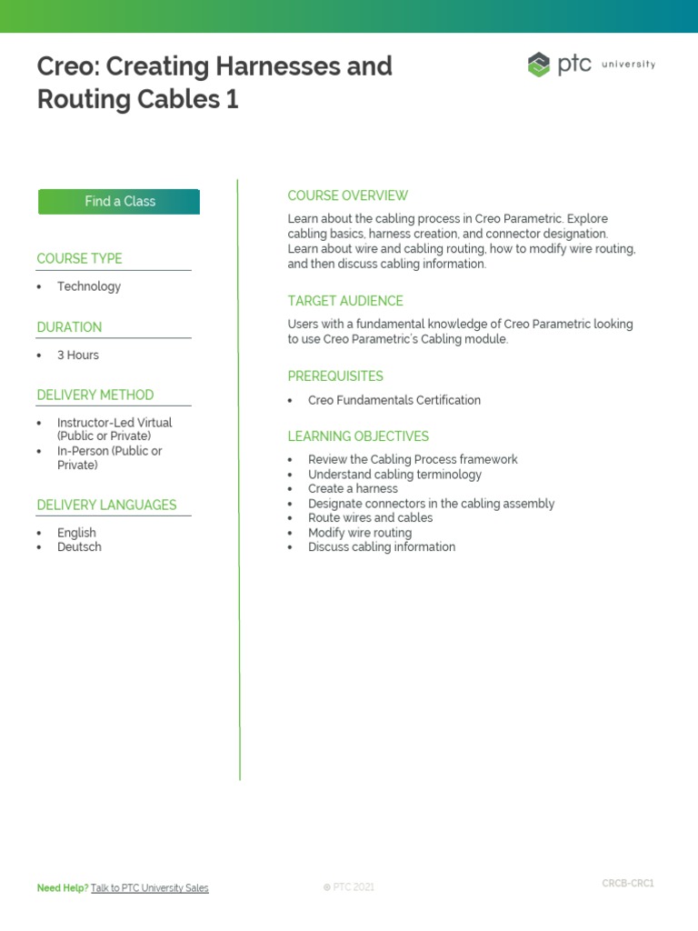 Creo: Creating Harnesses and Routing Cables 1: Find A Class | PDF | Art ...