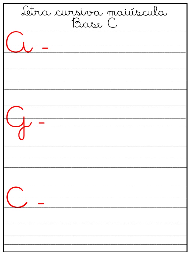 Letra Cursiva Maiúscula - Base C | PDF