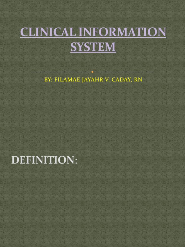 Clinical Information System | PDF | System | Specification (Technical ...