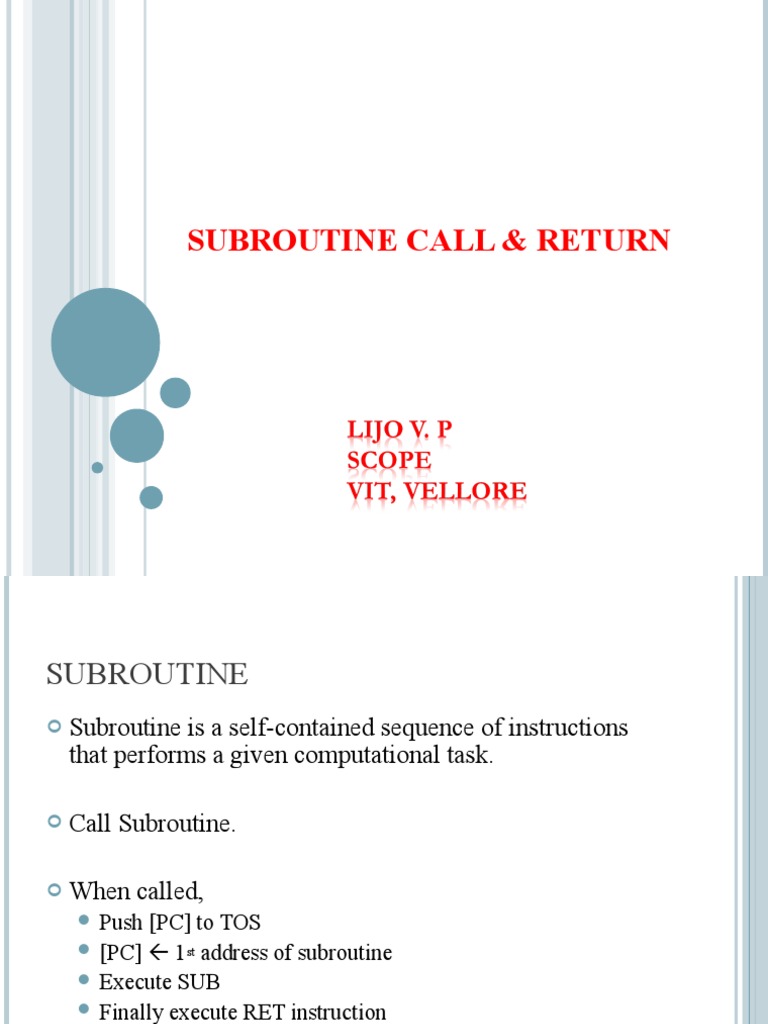 11-Subroutine Call and Return | PDF