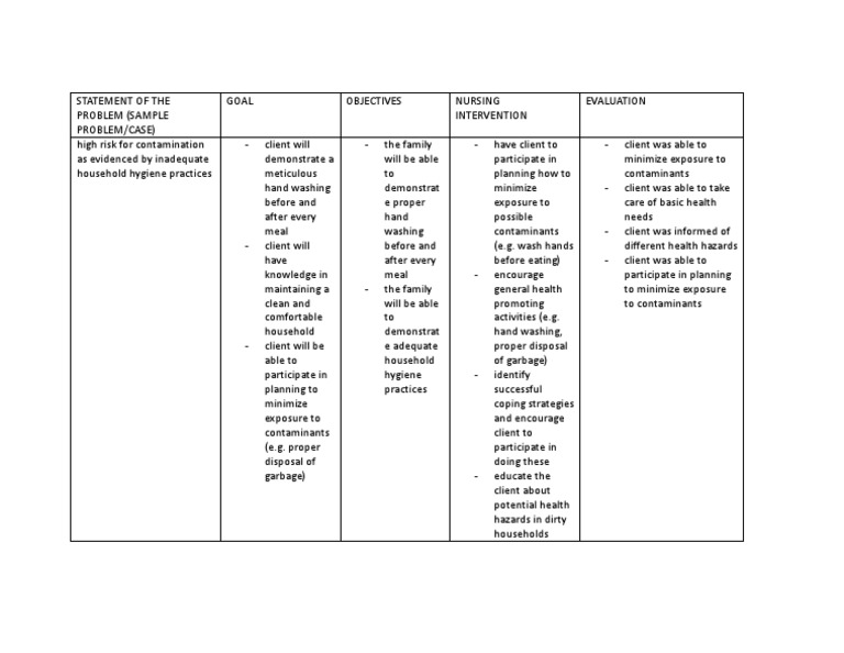 Carmel Marie Venezuela - CHN Plan | PDF | Hygiene | Hand Washing