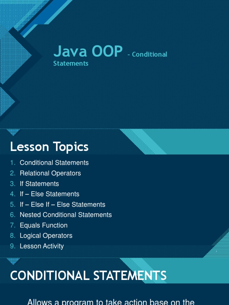 Java Conditional Statements Overview | PDF | Body Mass Index | Computer ...