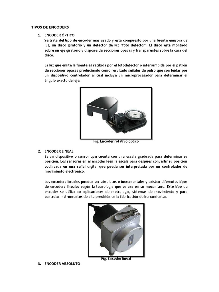 Tipos de Encoders | PDF | Amplificador | Ingeniería Electrónica