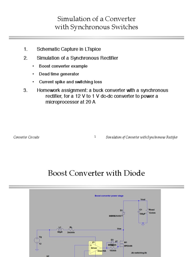 Simulation of A Synchronous Boost Converter | PDF | Rectifier | Logic Gate