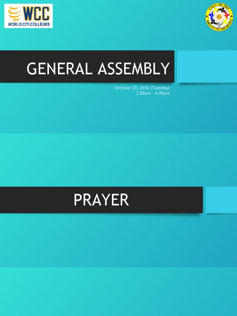 General Assembly 2020 | PDF | Fundraising | Evaluation