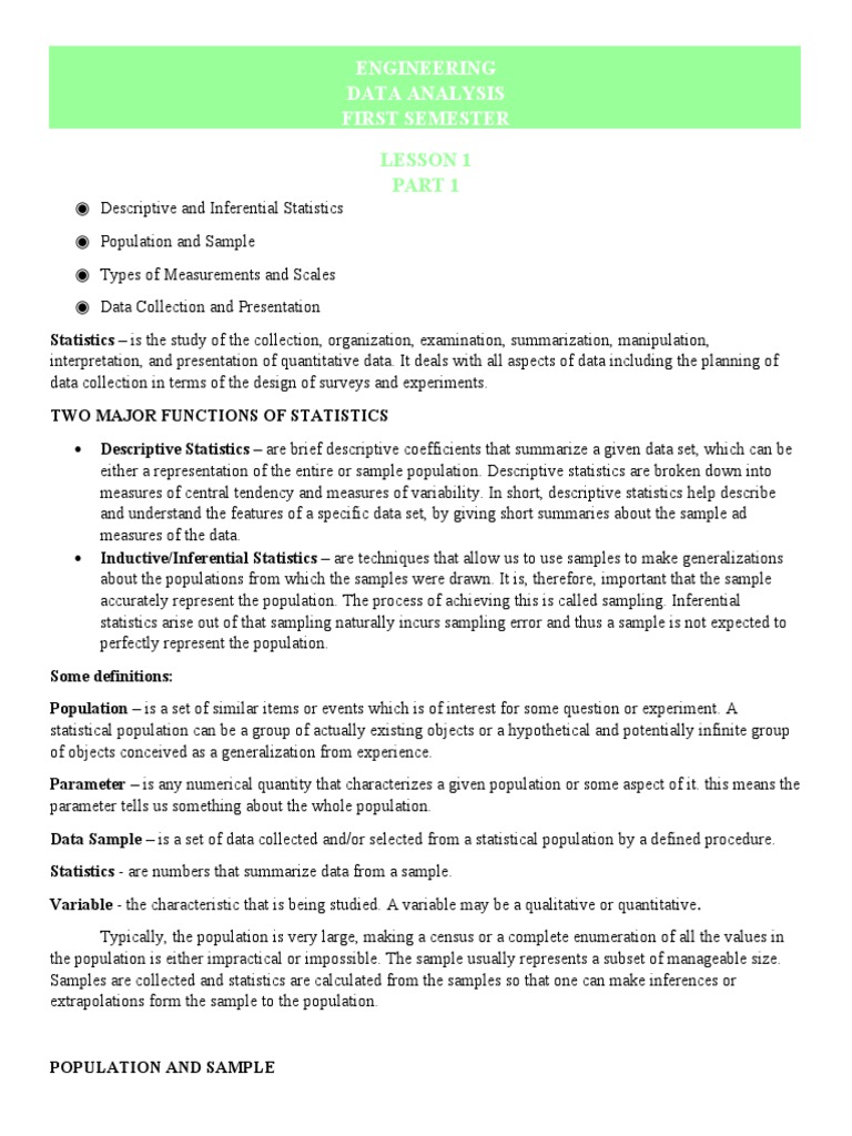 An Introduction to Descriptive Statistics: Populations, Samples ...