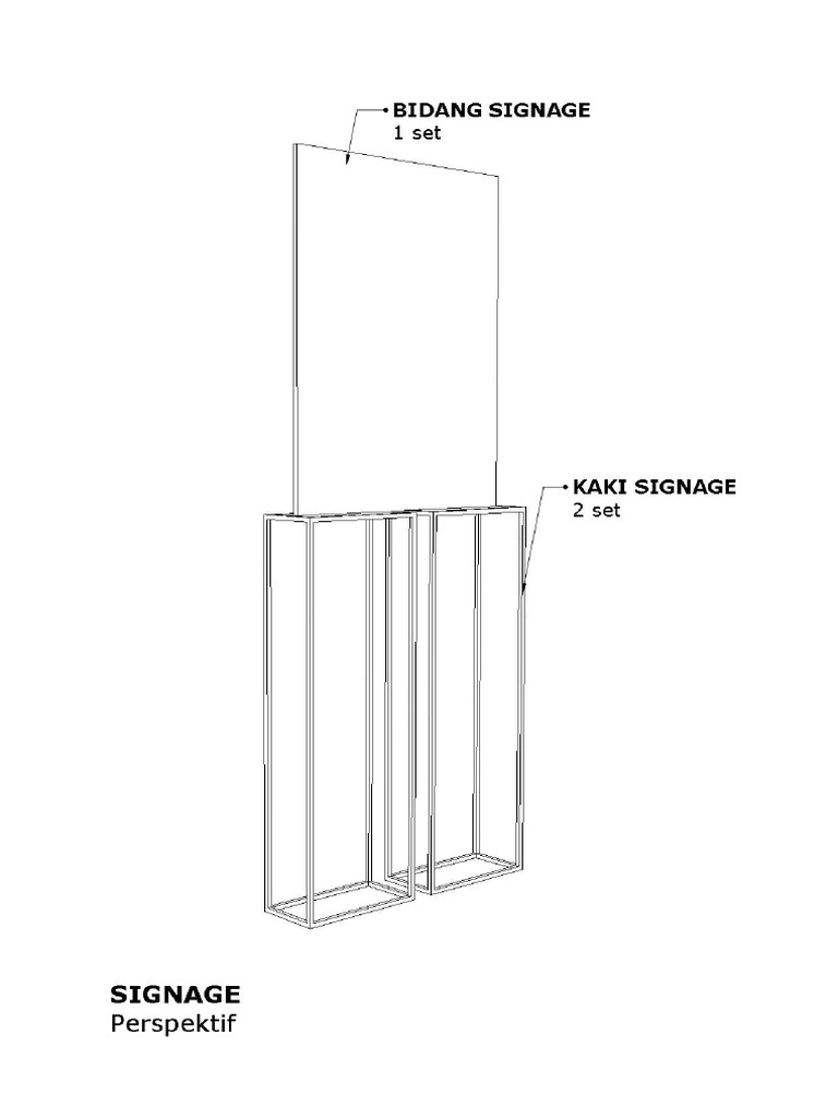 Gambar Kerja Signage | PDF