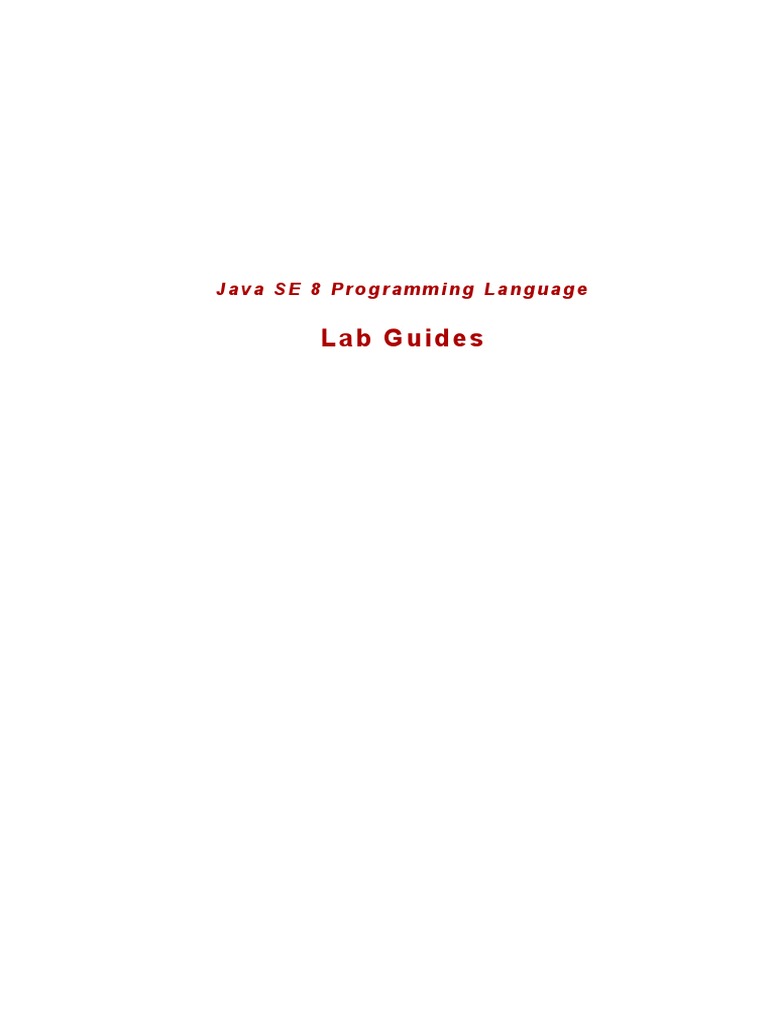 Lab Guides: Java SE 8 Programming Language | PDF