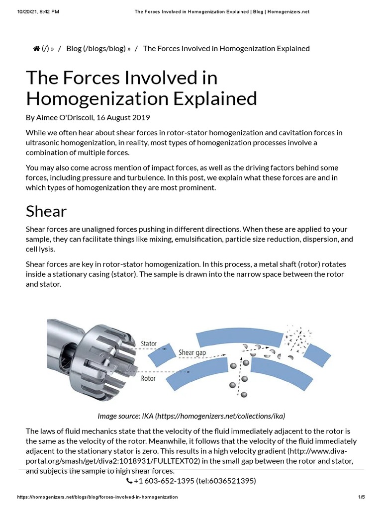 The Forces Involved in Homogenization Explained - Blog | PDF | Liquids ...
