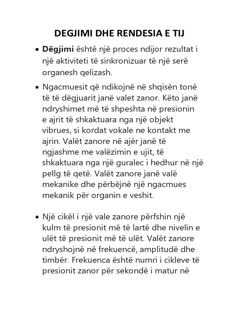 Degjimi Dhe Rendesia E Tij: Dëgjimi Është Një Proces Ndijor Rezultat I ...