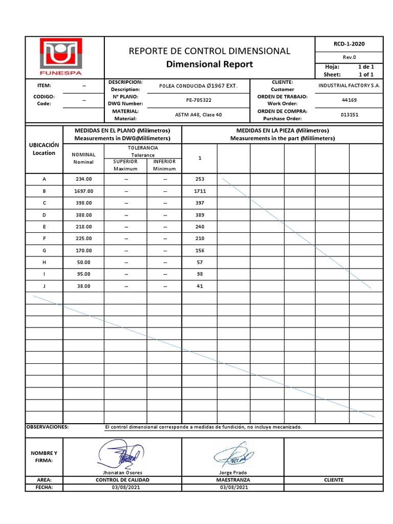 Registro Dimensional POLEA | PDF