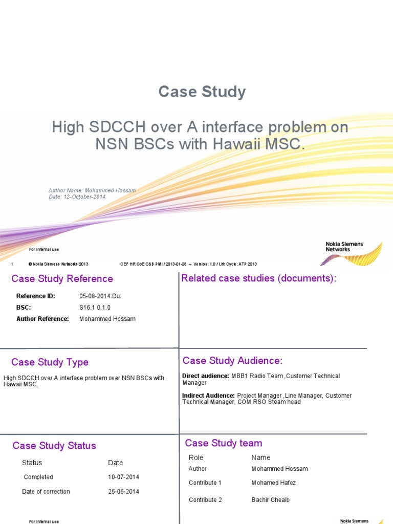 Case Study High SDCCH Over A Interface Problem On NSN Bscs With Hawaii ...