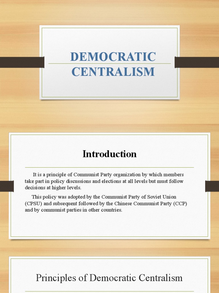 Democratic Centralism | PDF | Communist Party Of The Soviet Union ...